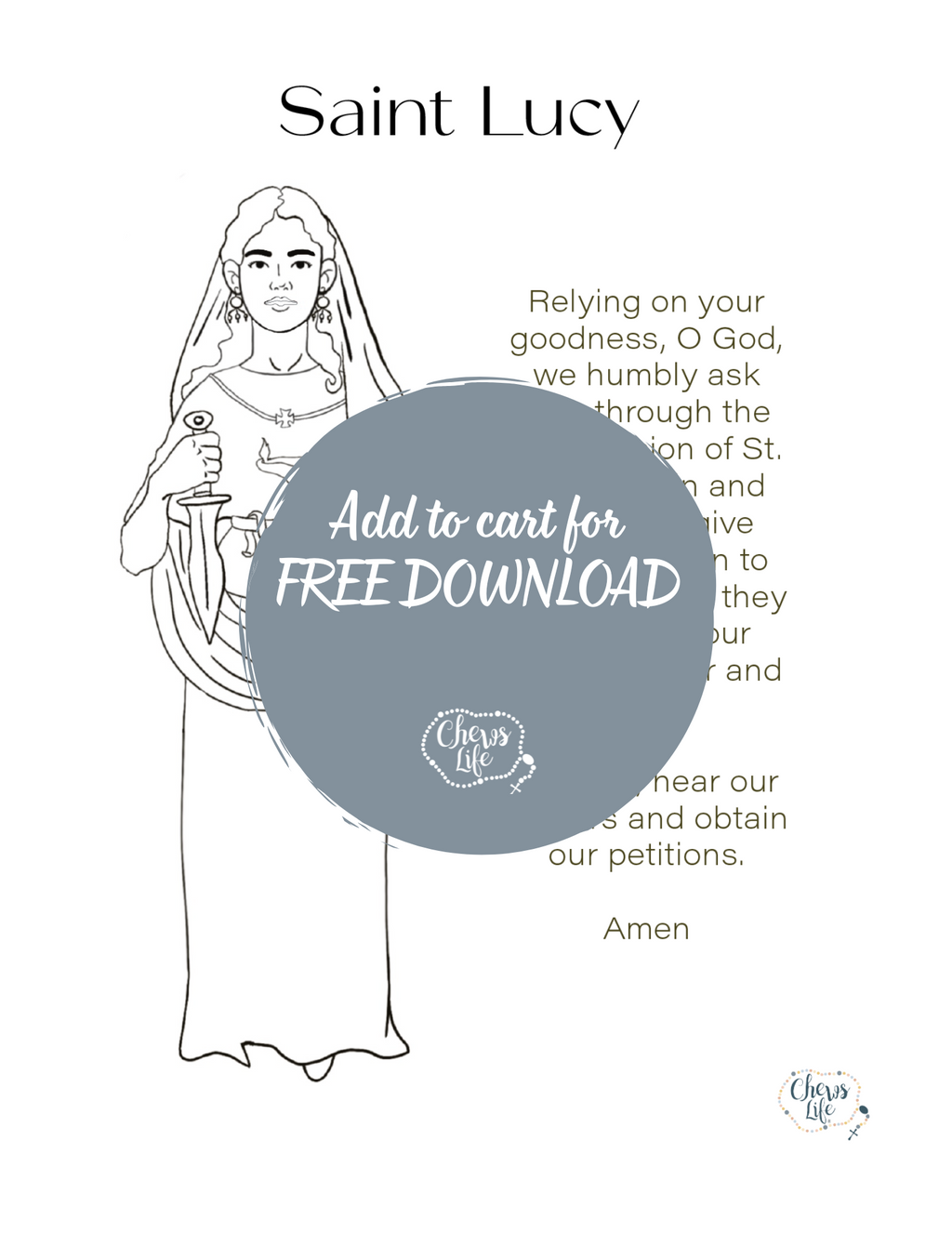 st lucy coloring page free