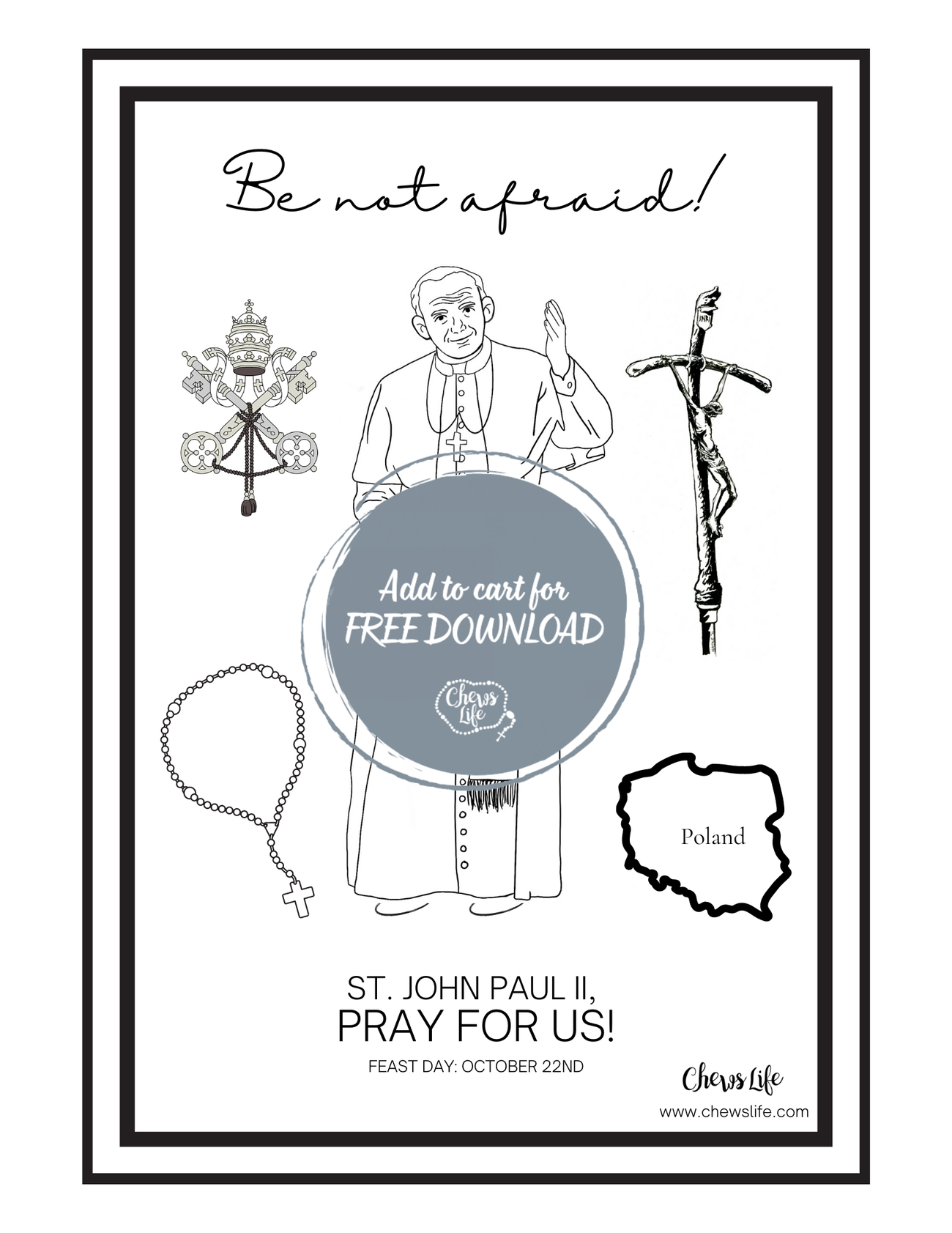 St. John Paul II Coloring Page