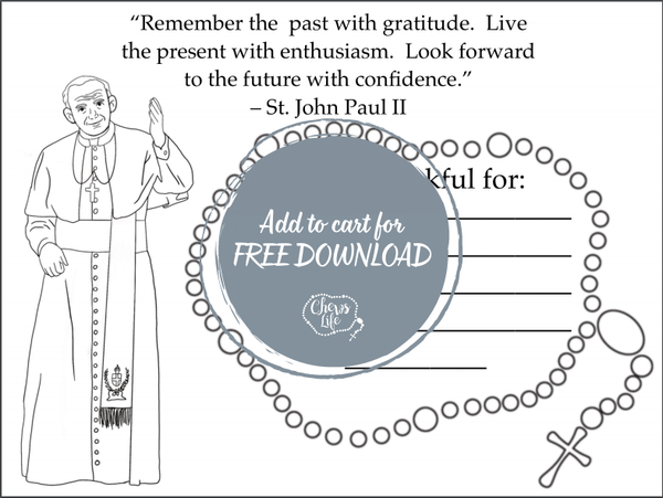St. John Paul II - Gratitude Coloring Page