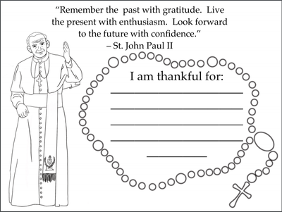 St. John Paul II - Gratitude Coloring Page