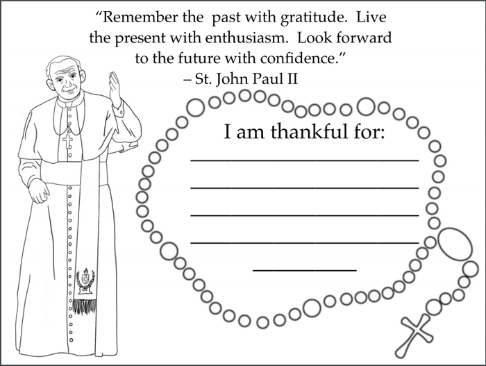 St. John Paul II - Gratitude Coloring Page